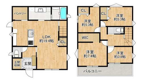 垂水区神陵台5丁目 中古戸建｜ 2023年6月築の新しいお家♪ 4LDKで広々とした空間！ 駐車場3台スペース有★(普通2台＋軽1台) 嬉しい家具家電付き♪ 南向きバルコニーで陽当たり良好♪ ...