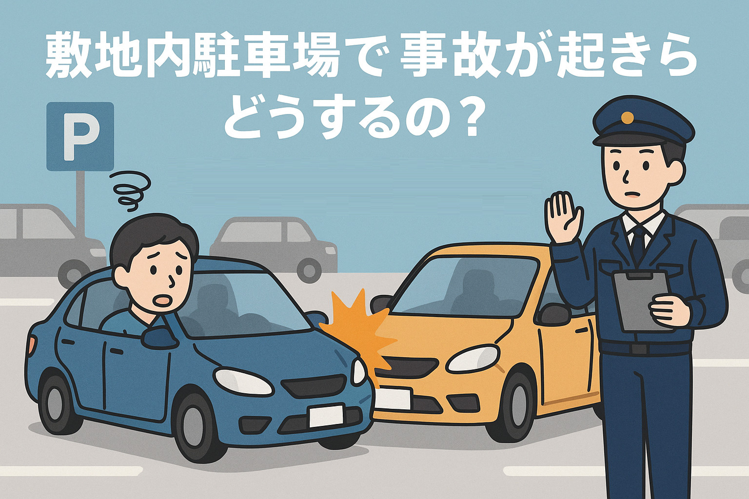 敷地内駐車場で事故が起きたらどうする？管理会社・警察・保険の正しい対応手順を解説！｜福岡でのお部屋探しは『えいしん不動産』へ！