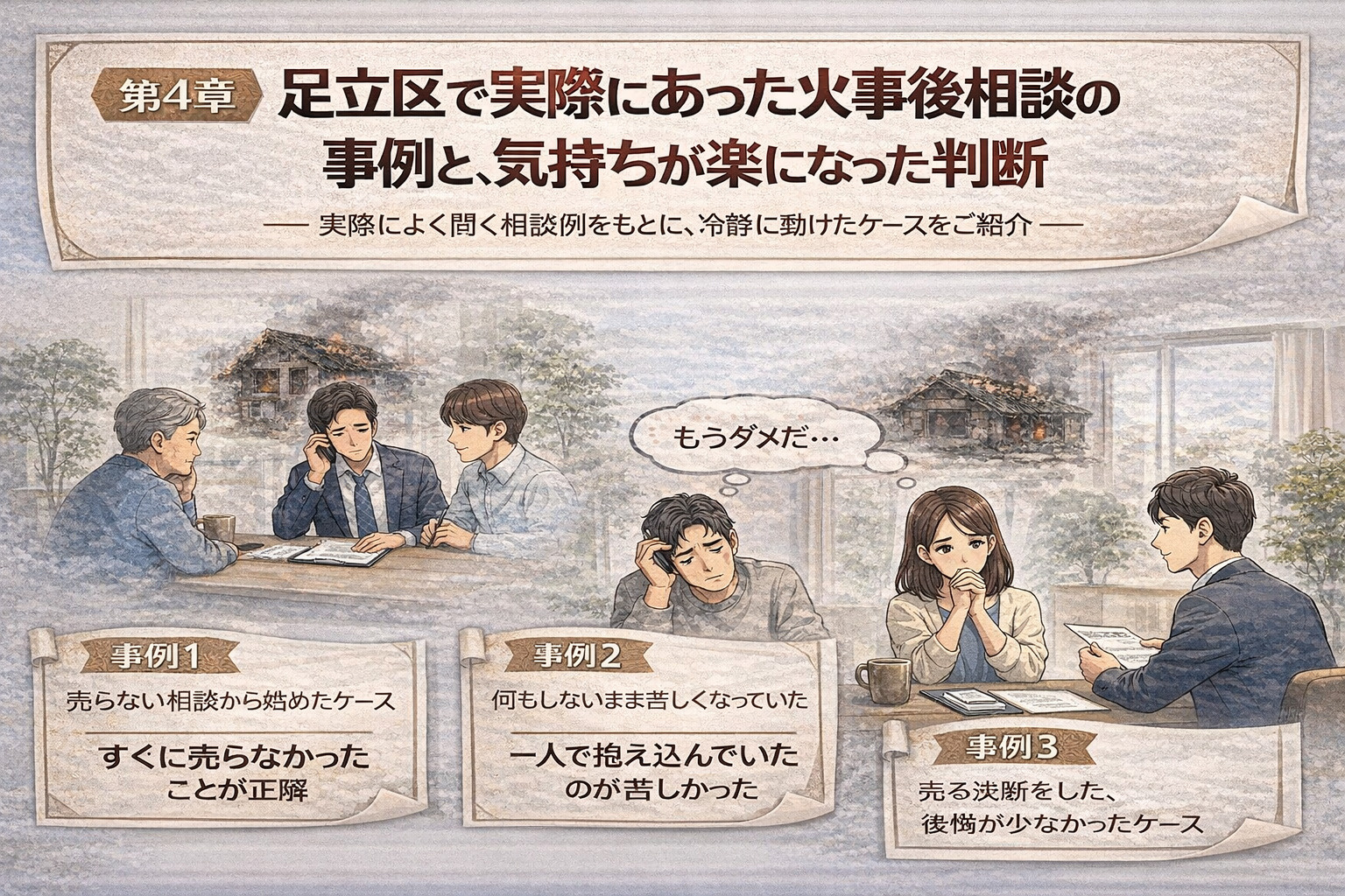 足立区で火事に遭った家をどうすればいいか分からない方へ ――売却を考え始める前に、まず知ってほしいこと｜葛飾区・足立区の中古不動産売却専門店